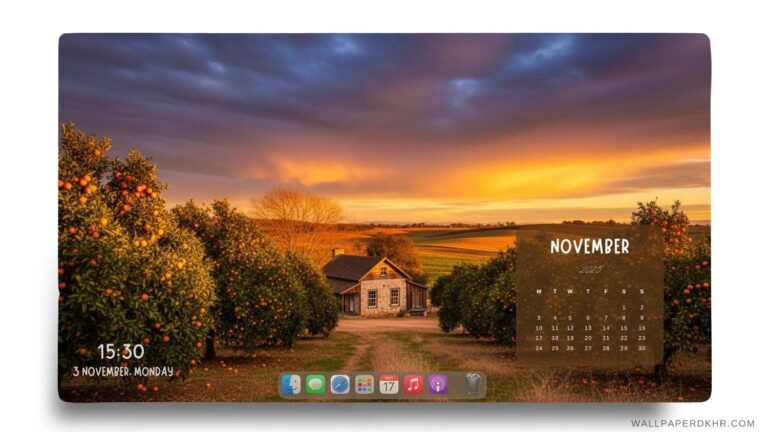 November 2025 Desktop Wallpaper - Stylish Calendar Download